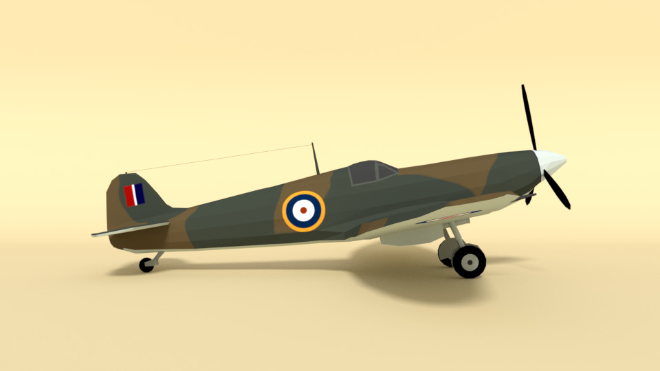 ArtStation - Low Poly Cartoon Supermarine Spitfire MKII | Resources