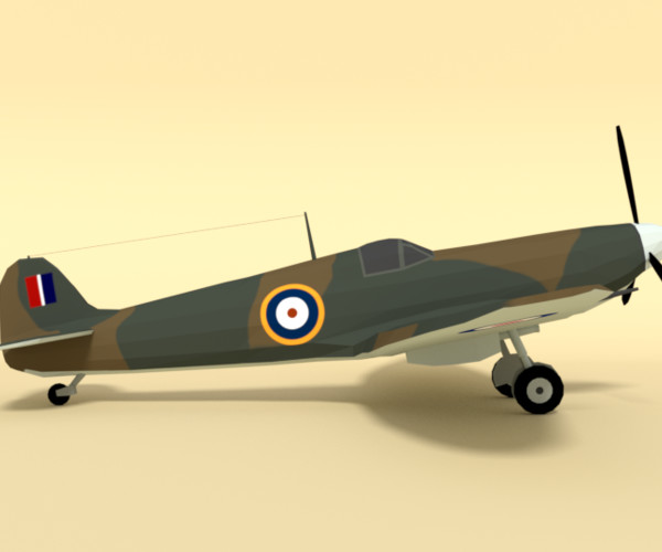 ArtStation - Low Poly Cartoon Supermarine Spitfire MKII | Resources