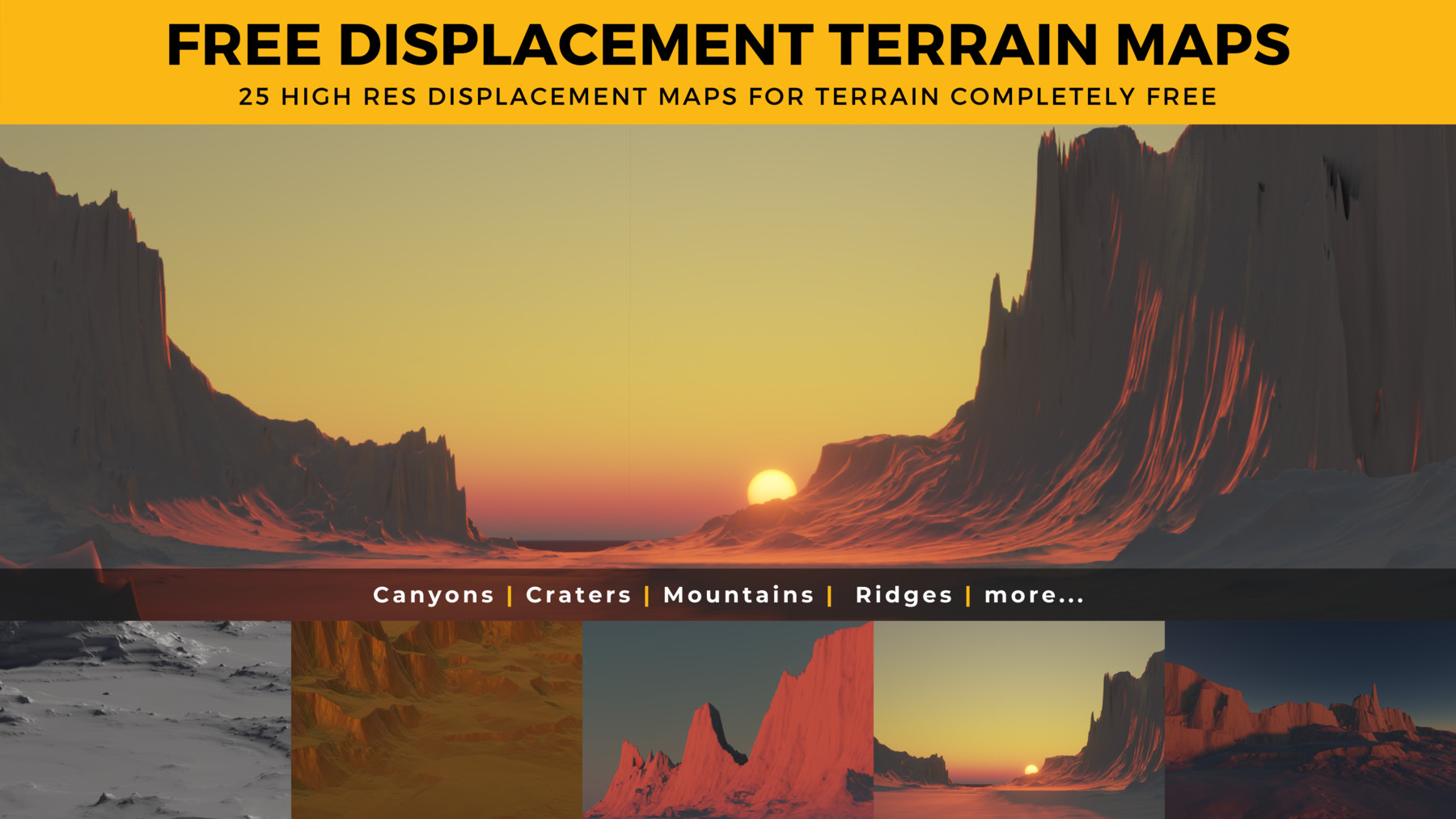 Jose Vega - 25 FREE Displacement Maps for Terrain