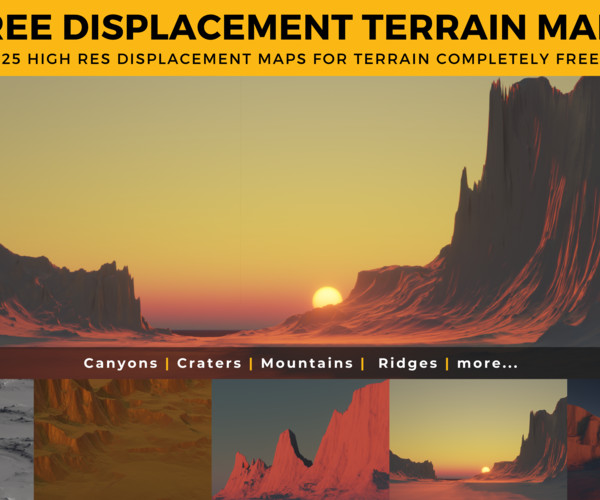 ArtStation - 25 FREE Displacement Maps for Terrain | Resources