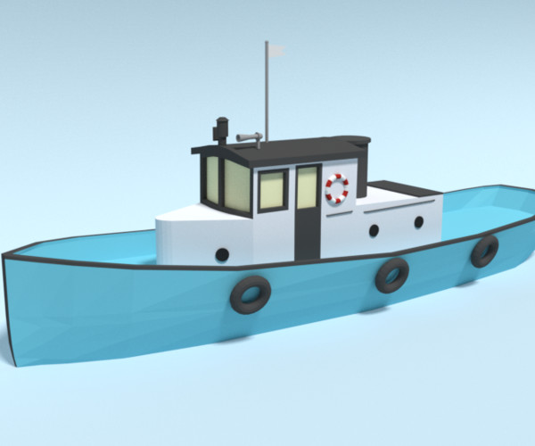 ArtStation - Low Poly Cartoon Fishing Boat | Resources