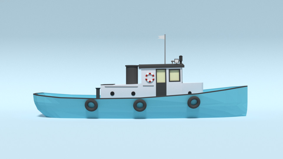 ArtStation - Low Poly Cartoon Fishing Boat | Resources