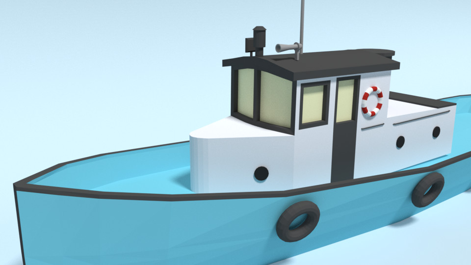 ArtStation - Low Poly Cartoon Fishing Boat | Resources