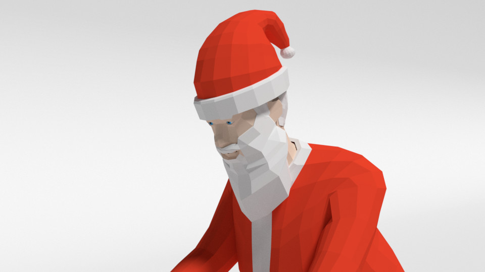 ArtStation - Low Poly Santa Claus Giving a Gift to a Kid | Resources