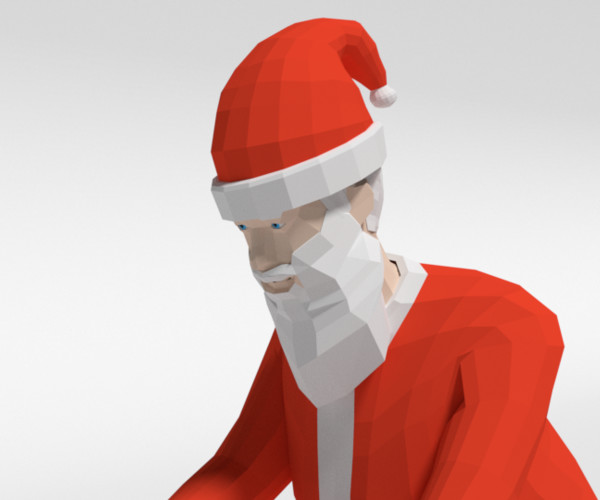 ArtStation - Low Poly Santa Claus Giving a Gift to a Kid | Resources