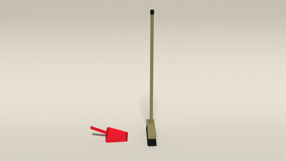 ArtStation - Low Poly Cartoon Broom and Dustpan | Resources