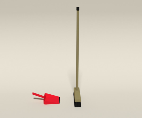 ArtStation - Low Poly Cartoon Broom and Dustpan | Resources