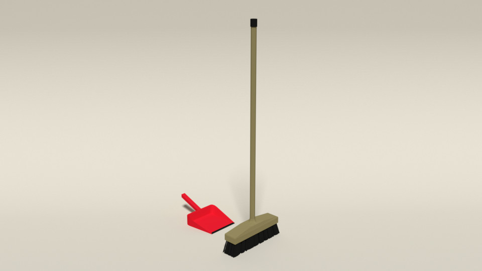 ArtStation - Low Poly Cartoon Broom and Dustpan | Resources