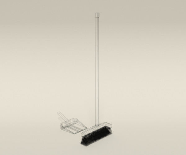 ArtStation - Low Poly Cartoon Broom and Dustpan | Resources
