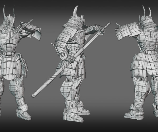 ArtStation - Samurai Robot RTS02 / Character model | Game Assets