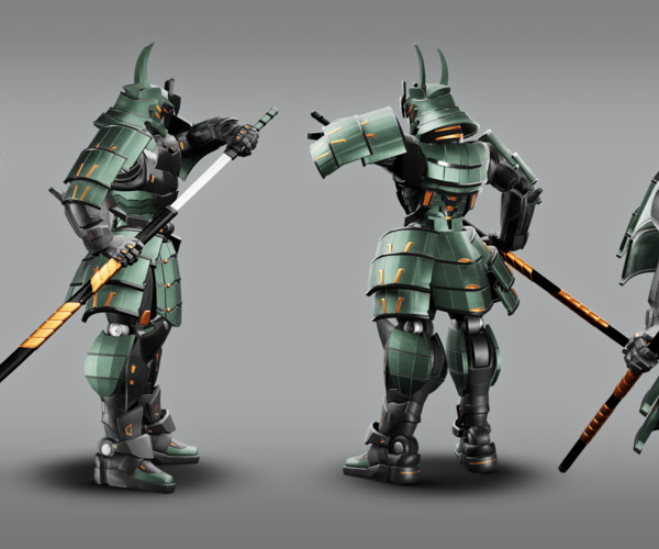 ArtStation - Samurai Robot RTS02 / Character model | Game Assets