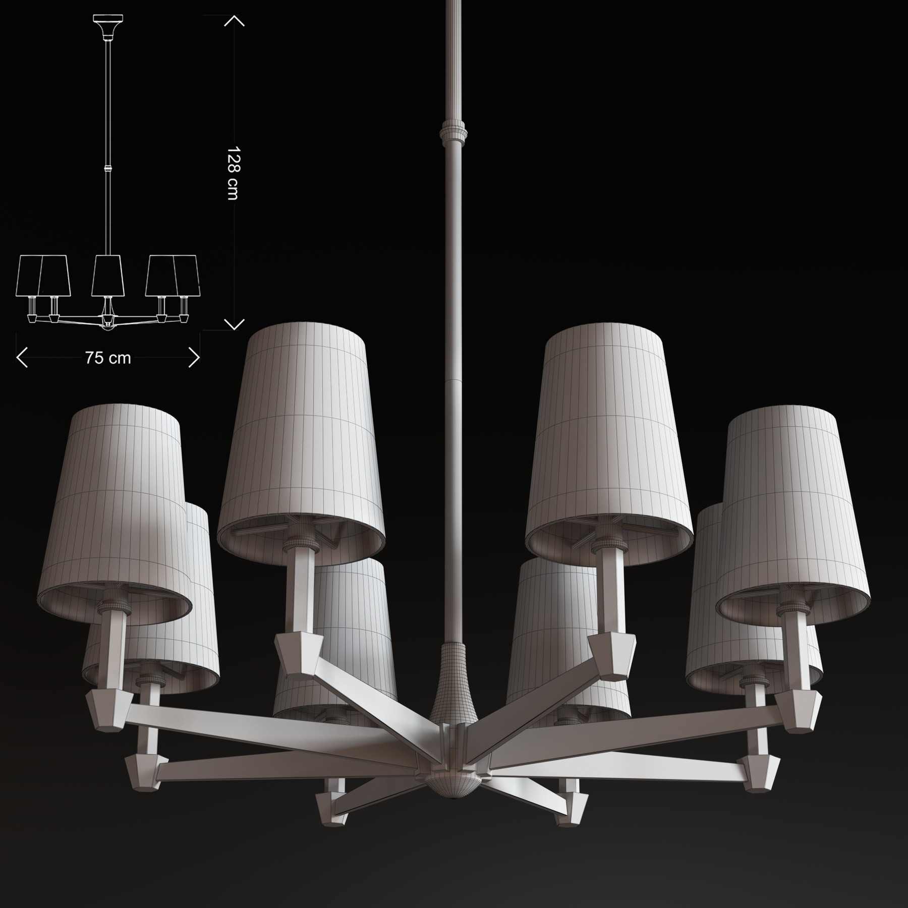 ArtStation - Eight branches chandelier | Resources