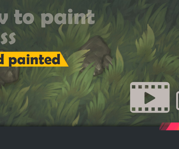 ArtStation - Hand painted grass texture 01 | Tutorials