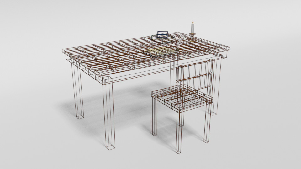 ArtStation - Low Poly Cartoon Old Wooden Table and Chair | Resources