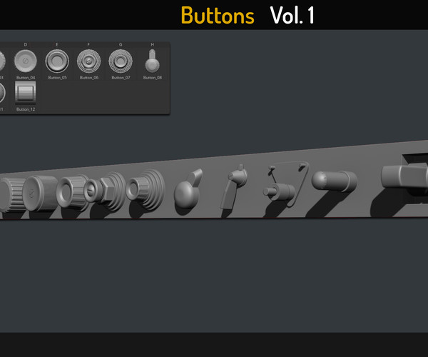 ArtStation - Buttons IMM Brush Vol.1 | Brushes