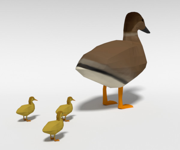 ArtStation - Low Poly Cartoon Gadwall Duck | Resources