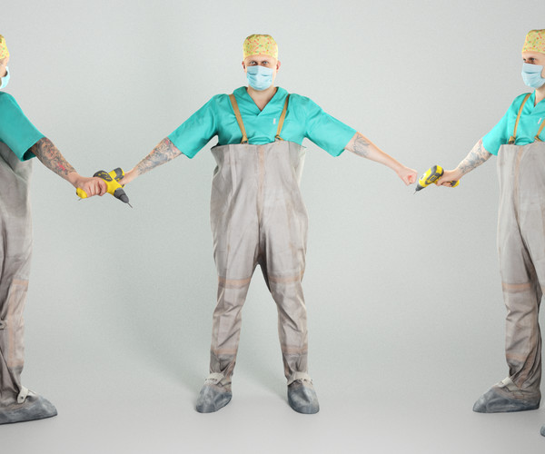 ArtStation - Doctor-killer with a drill 50 | Game Assets