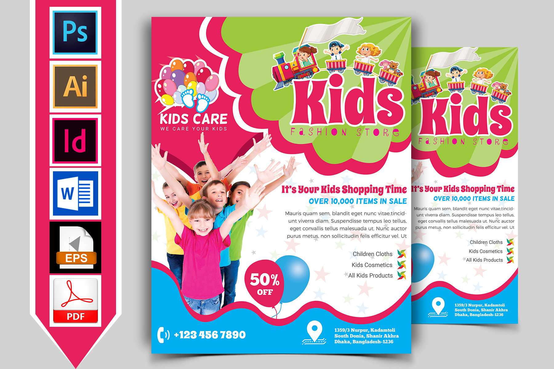 ArtStation - Kids Fashion Shop Flyer Template Vol-02 | Artworks