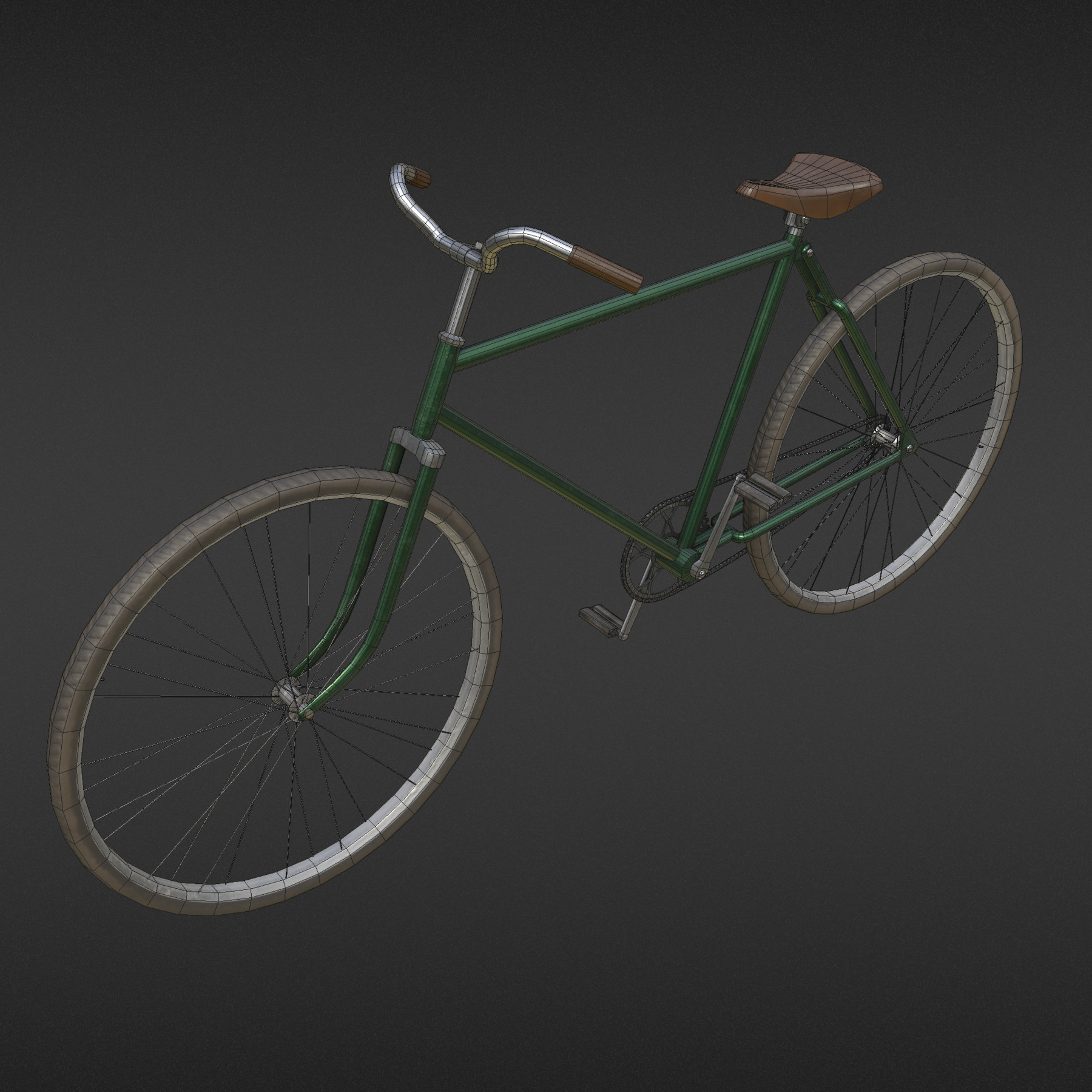 ArtStation - Game-ready Retro Bicycle Green | Game Assets