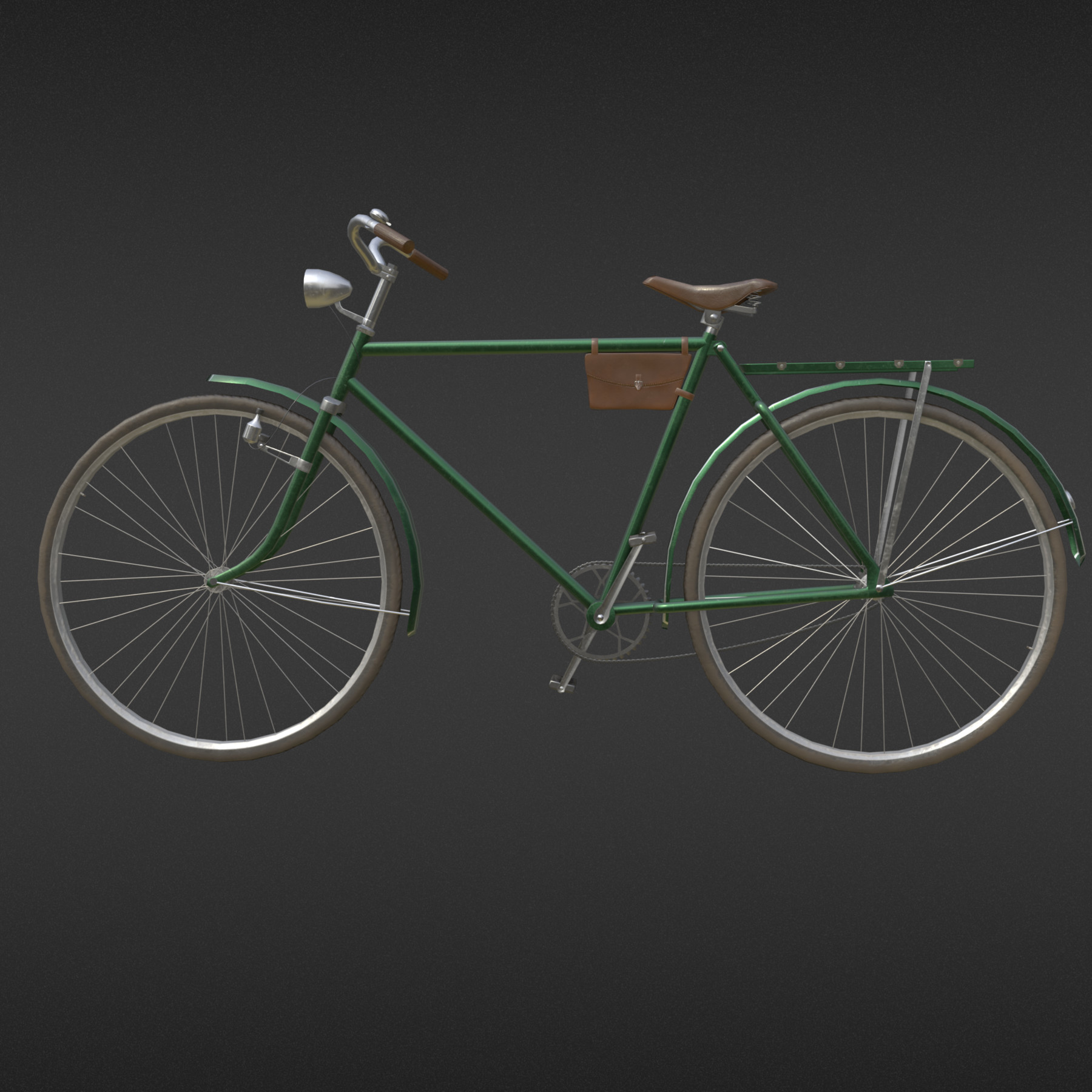 ArtStation - Game-ready Retro Bicycle Green - Customisable | Game Assets