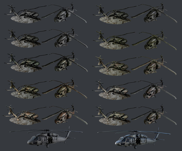 ArtStation - Sikorsky UH60 Black Hawk Military Helicopter Game Ready 3D ...