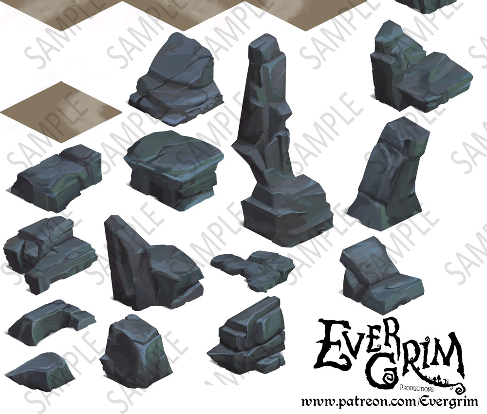 ArtStation - 2d Hand painted Isometric Rock pack | Resources ArtStation - 2d Hand painted Isometric Rock pack | Resources