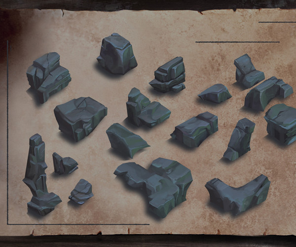 ArtStation - 2d Hand painted Isometric Rock pack | Resources ArtStation - 2d Hand painted Isometric Rock pack | Resources