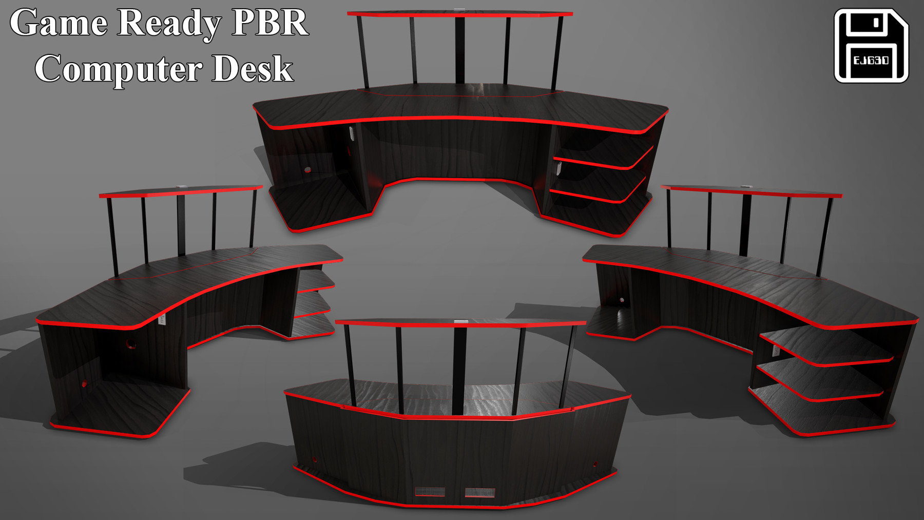 ArtStation - Game Ready PBR Computer Desk | Game Assets