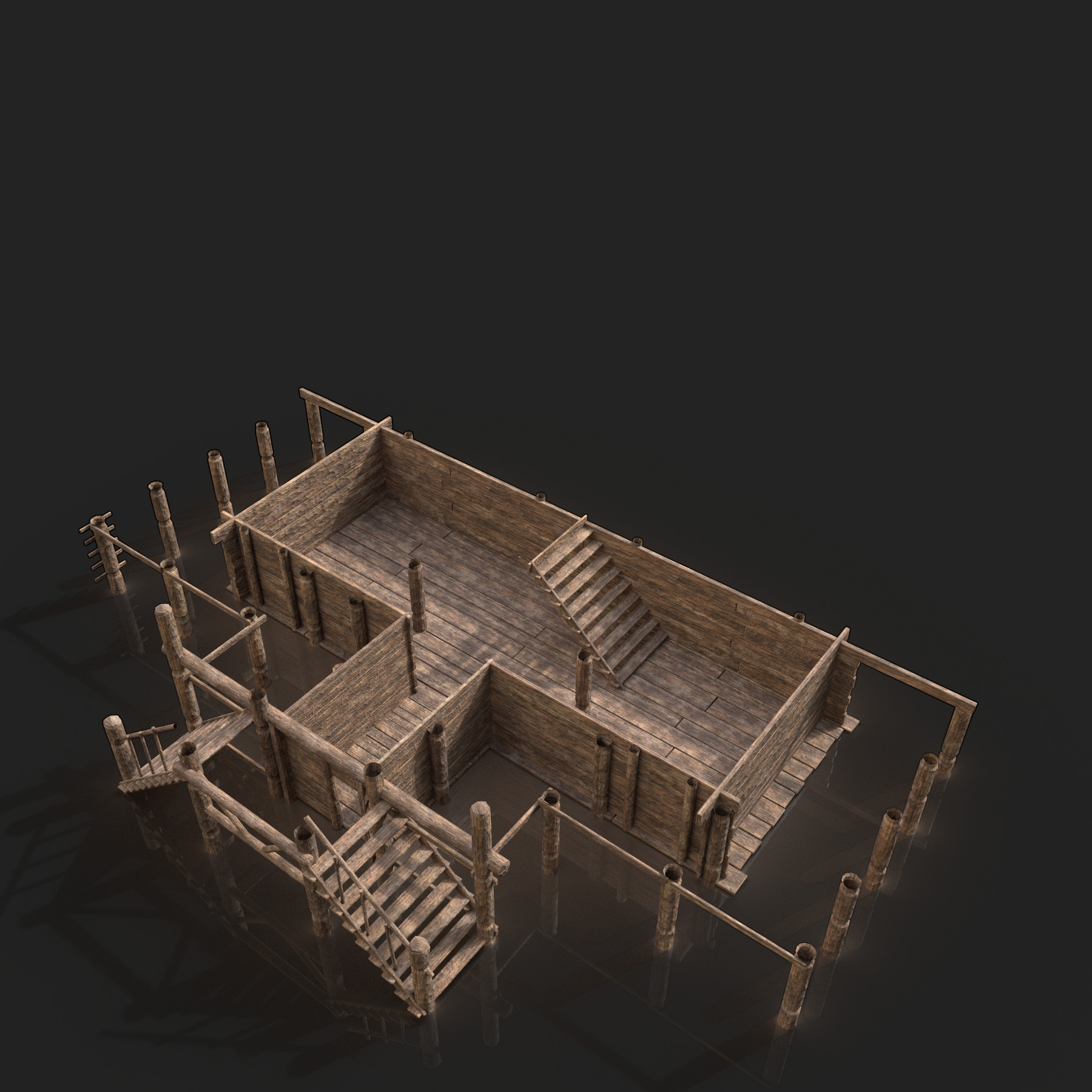 ArtStation - FANTASY MEDIEVAL WOODEN THATCHED SWAMP HOUSE | Game Assets