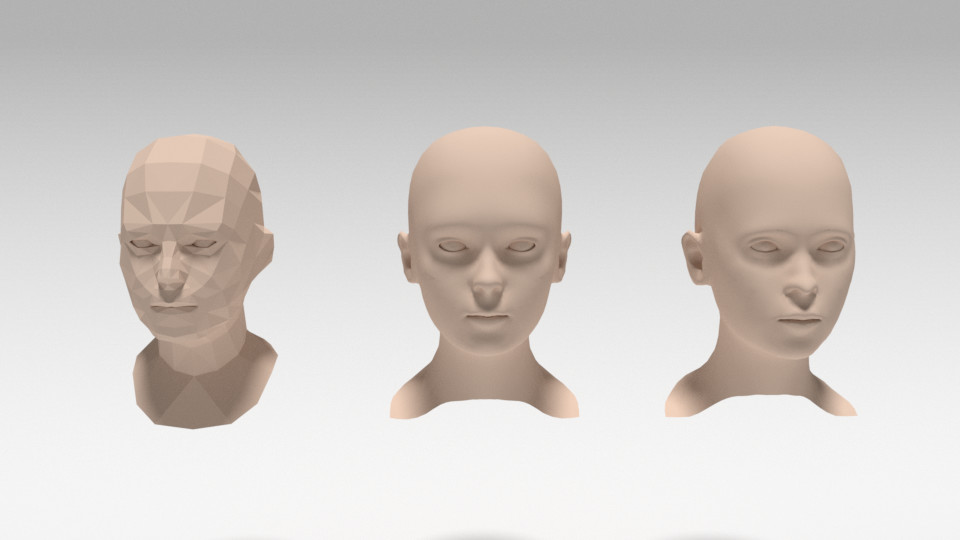 ArtStation - Low Poly Woman Heads | Resources