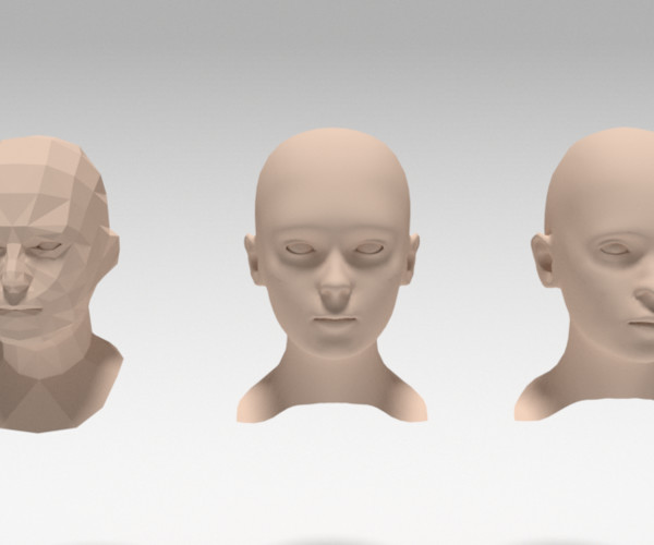 ArtStation - Low Poly Woman Heads | Resources