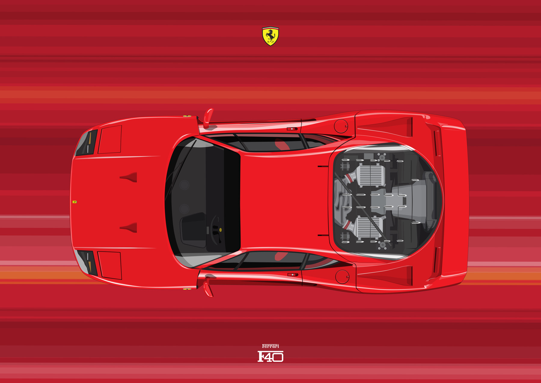 ArtStation - FERRARI F40/Digital File Vector | Artworks