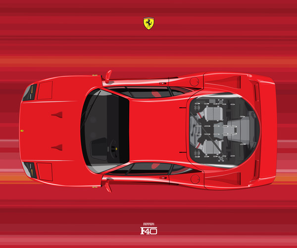 ArtStation - FERRARI F40/Digital File Vector | Artworks