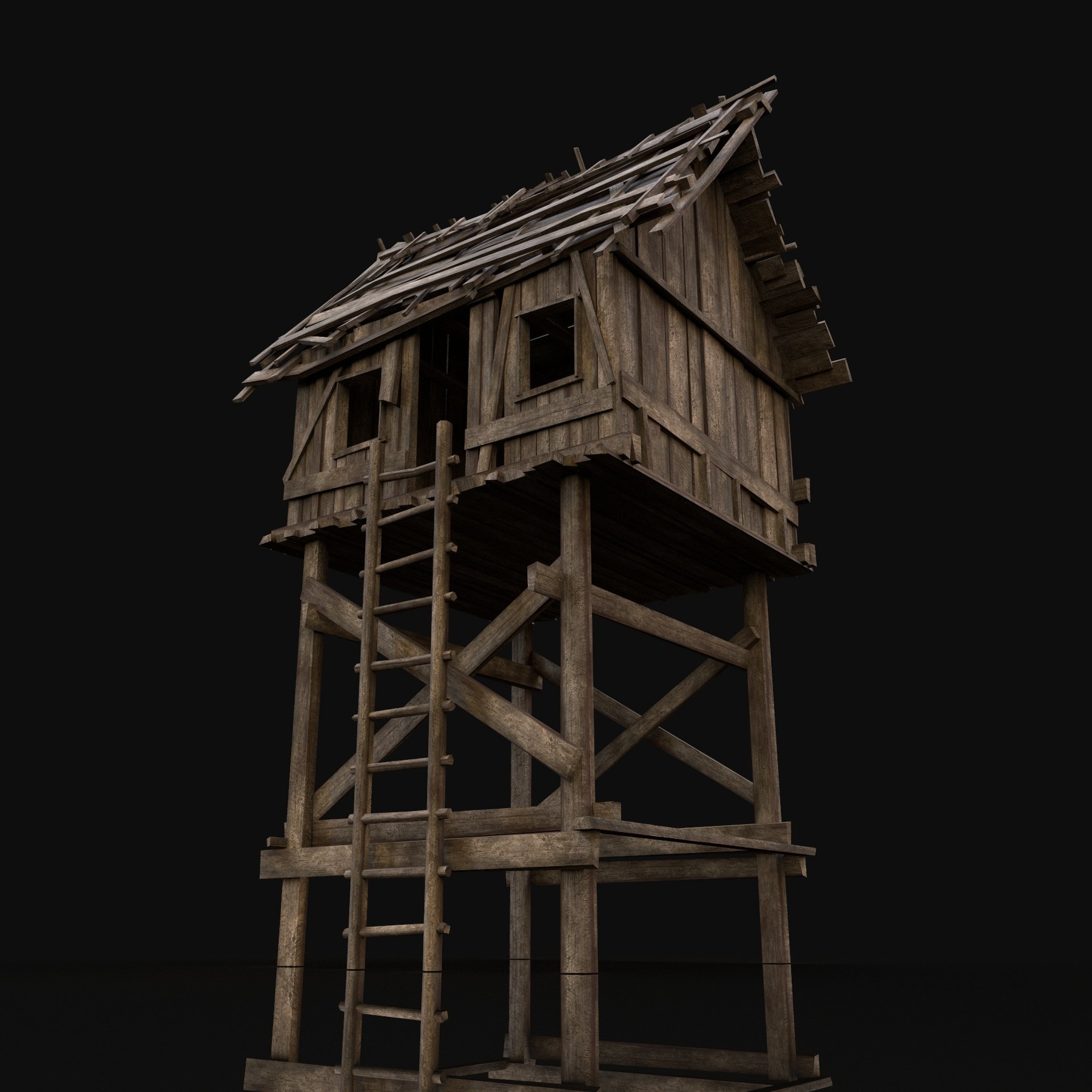 ArtStation - Wooden Medieval Watchtower | Game Assets
