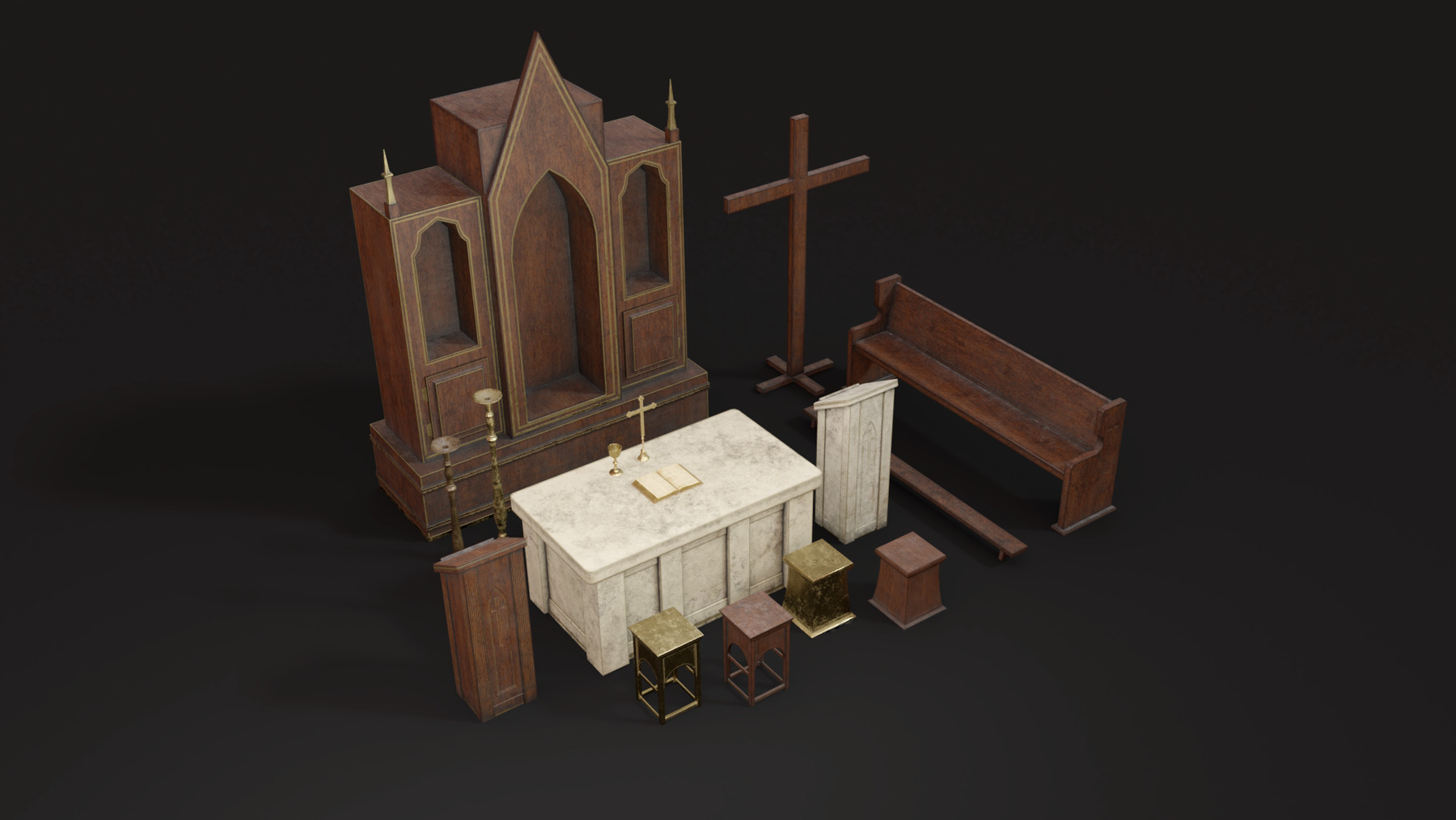 ArtStation - Old Church Game Props | Game Assets