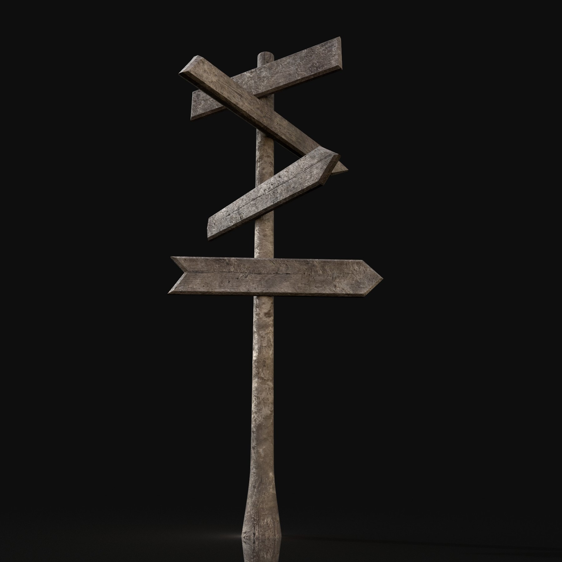 ArtStation - Wooden Road Sign - Customizable | Game Assets