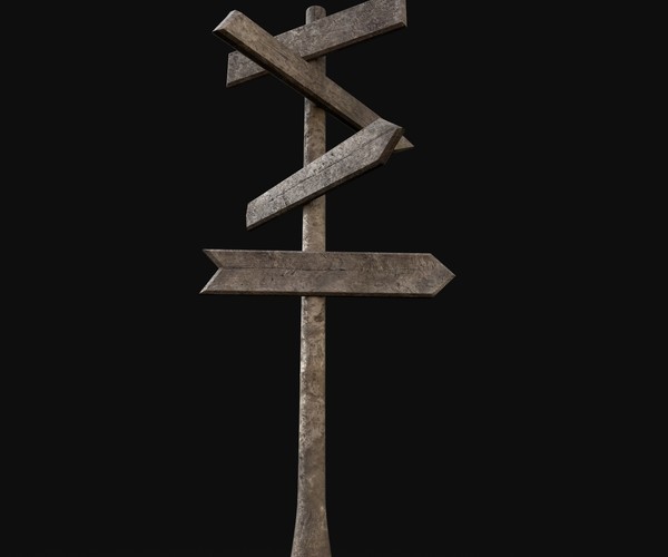ArtStation - Wooden Road Sign - Customizable | Game Assets