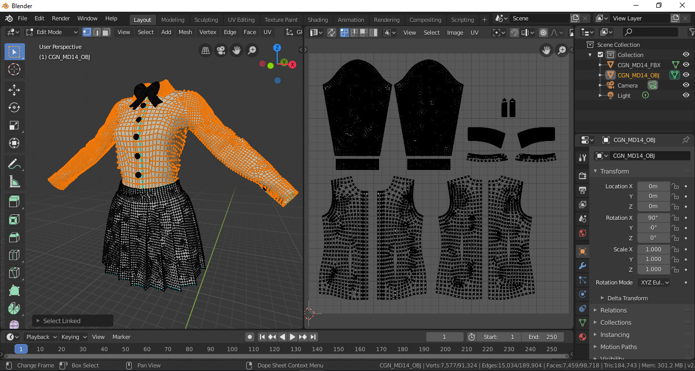 ArtStation - Women Sweater Uniform - Marvelous Designer and Clo3D ...