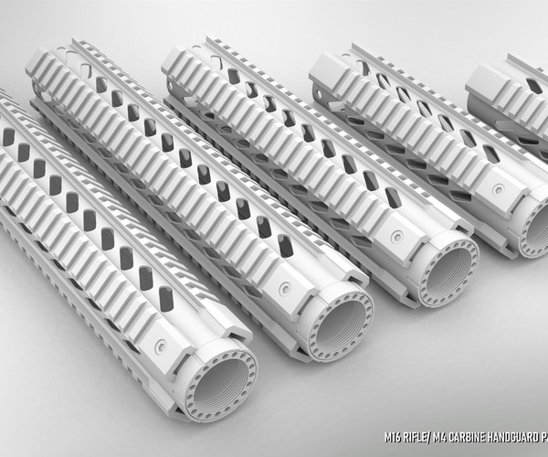 ArtStation - M16 Rifle/ M4 Carbine Handguard Quad Rail Kitbash Model ...