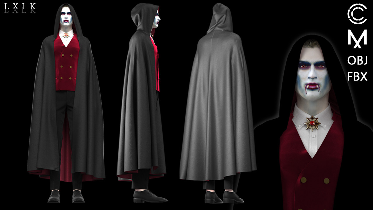 ArtStation - Men's Vampire Costume for Halloween - Marvelous Designer ...