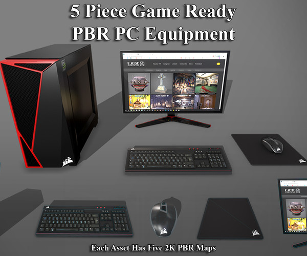 ArtStation - 5 Piece Game Ready PBR PC Equipment | Game Assets