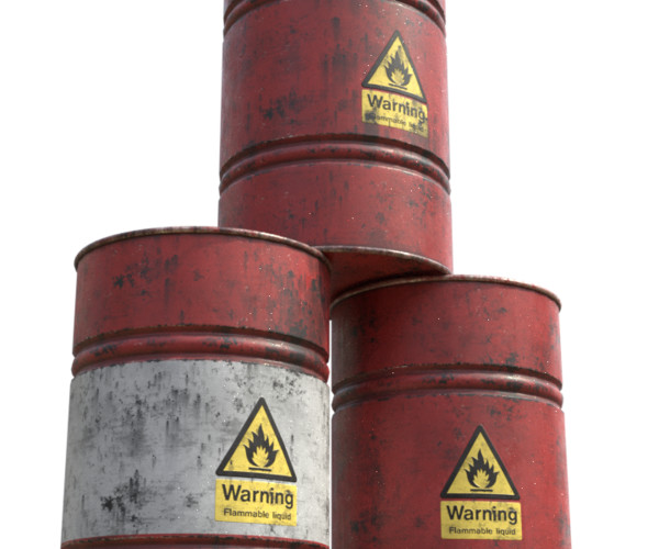 ArtStation - Flammable Liquid Barrels PackPBR_V-01 | Resources
