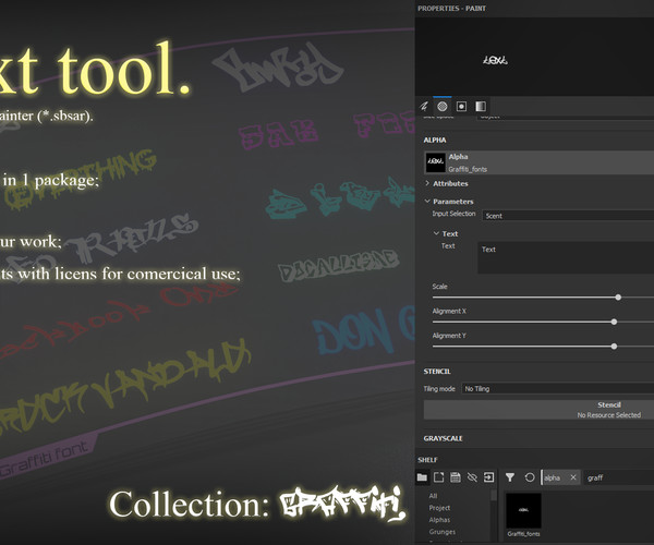 ArtStation - Text tool for Substance painter. Collection: Graffiti.
