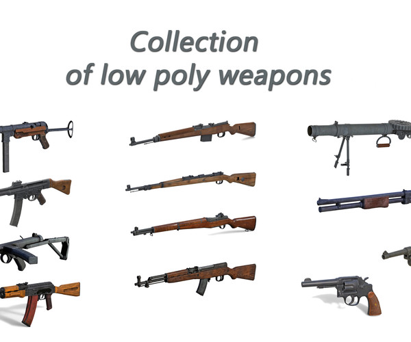ArtStation - Collection of low poly weapons | Resources