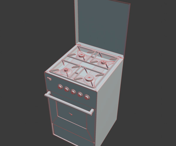 ArtStation - Retro Gas Oven Brown | Game Assets
