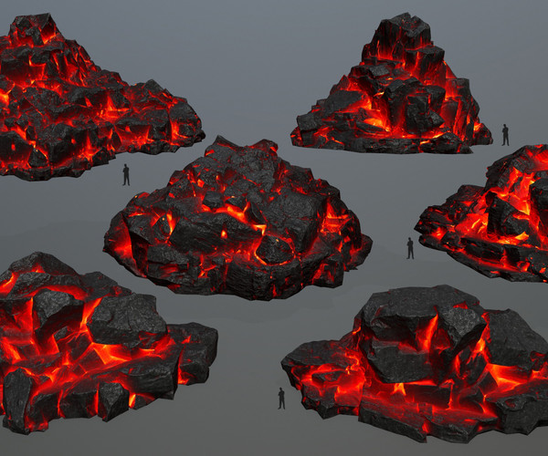 ArtStation - lava rocks set | Game Assets
