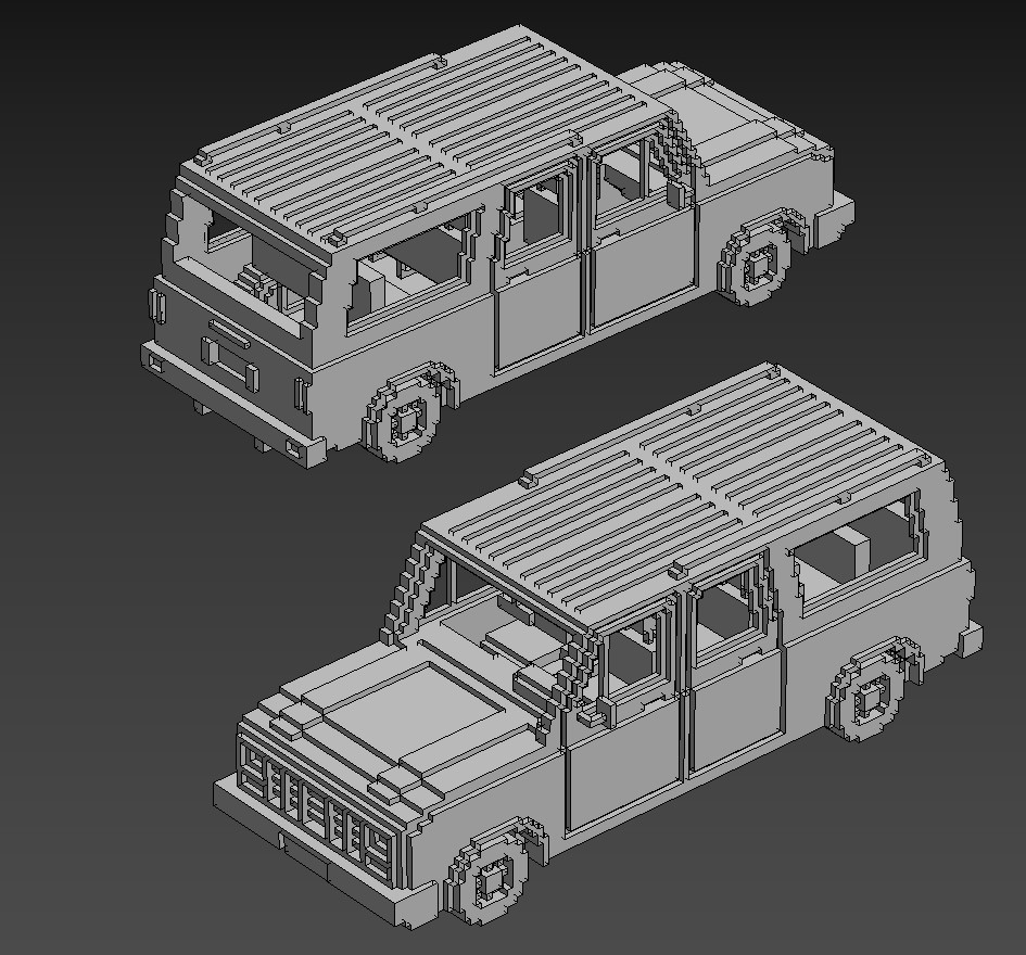 ArtStation - Voxel SUV Car | Resources