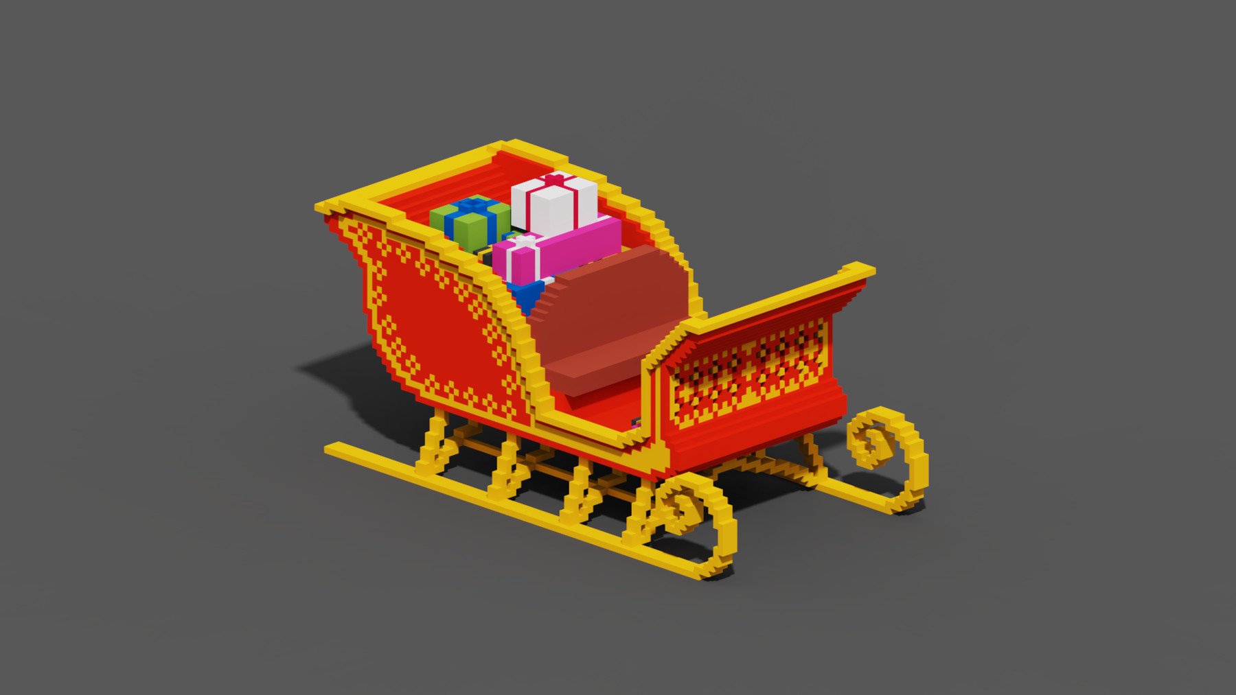 ArtStation - Voxel Santa Claus Cart | Resources
