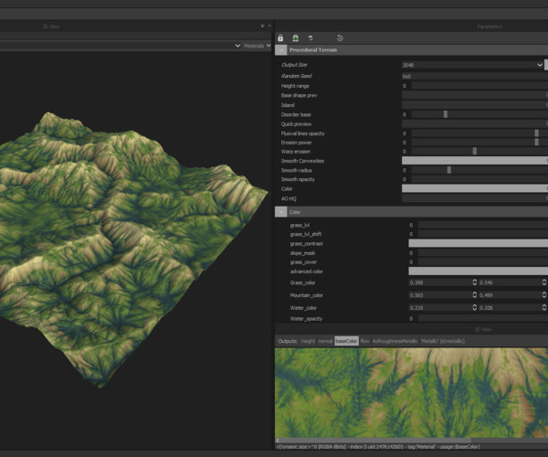 ArtStation - Procedural terrain generator - SBSAR | Resources