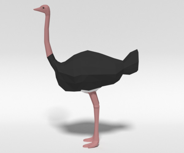 ArtStation - Low Poly Cartoon Ostrich | Resources